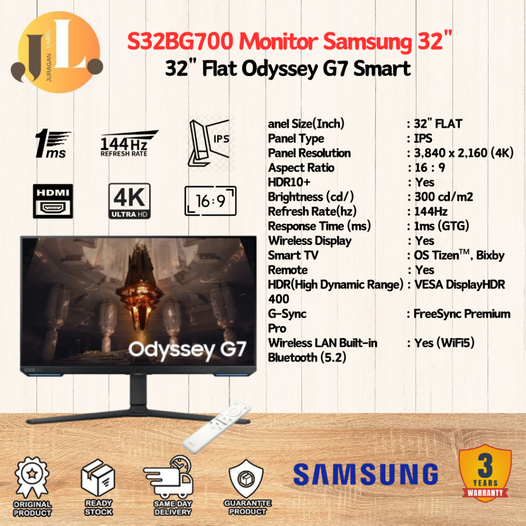 Jual Smart Monitor SAMSUNG 32" Inch Odyssey G7 S32BG700 4K HDMI IPS Garansi Resmi | Shopee Indonesia