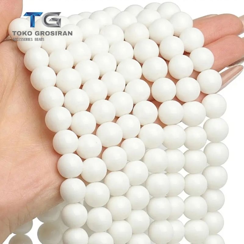 Jual Manik Batu Alam White Onyx 4mm 6mm 8mm 10mm 12mm | Shopee Indonesia