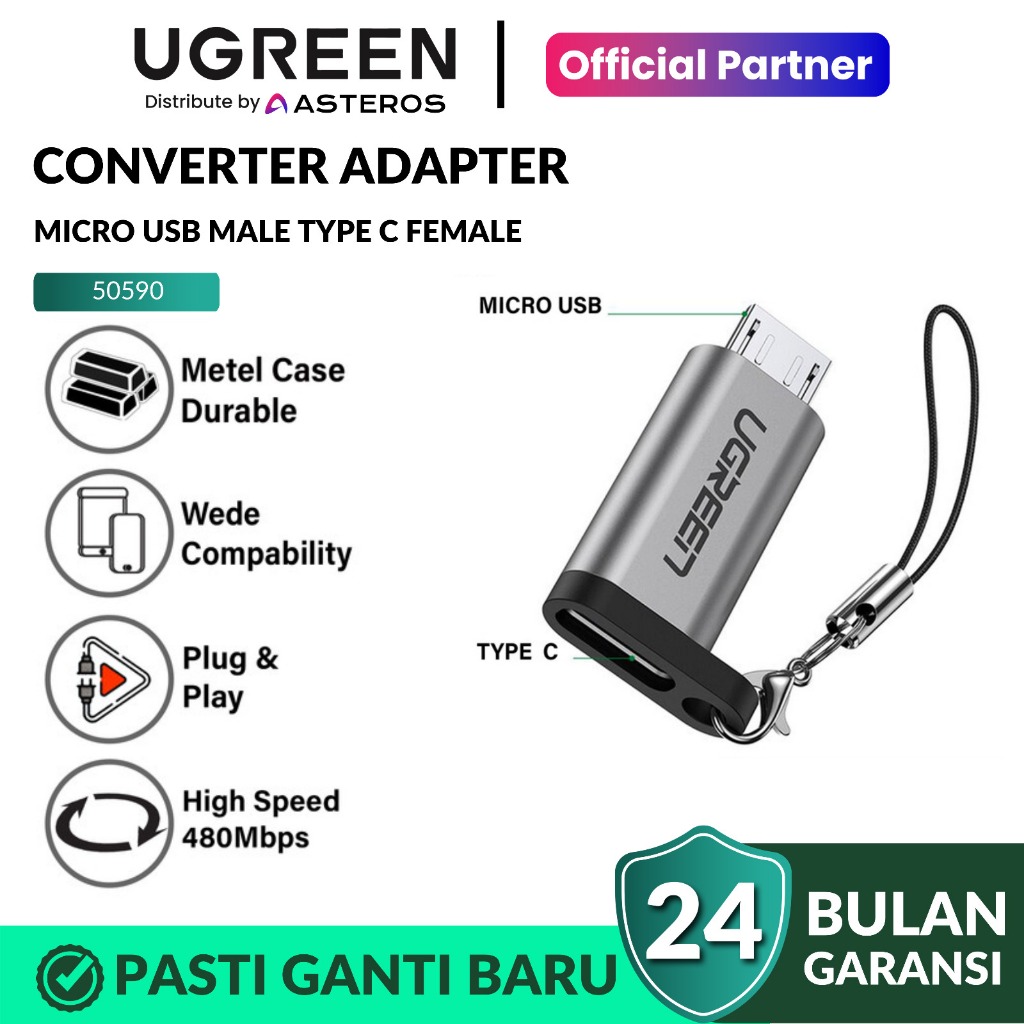 Jual Adapter Converter UGREEN USB Type C To Micro USB Data Transfer ...