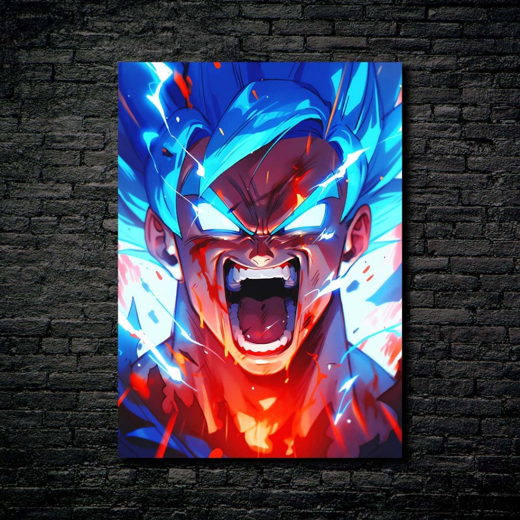 Jual GOKU RAGE Metal Print Art | Metal Photo Print | High Gloss ...