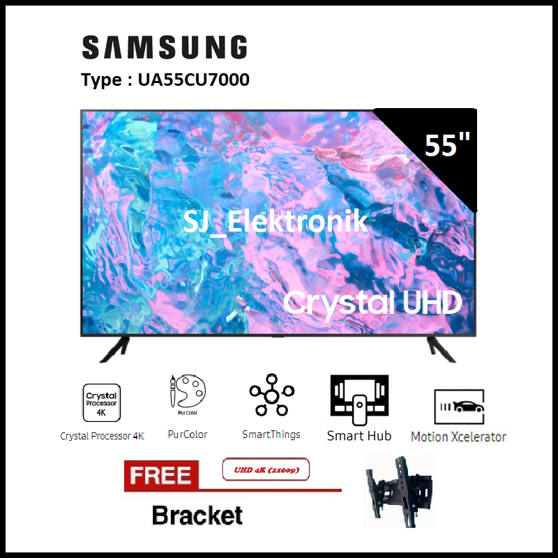 Jual Braket + LED TV Samsung 55CU7000 - 55 Inch CU7000 Smart TV Crystal UHD | Shopee Indonesia