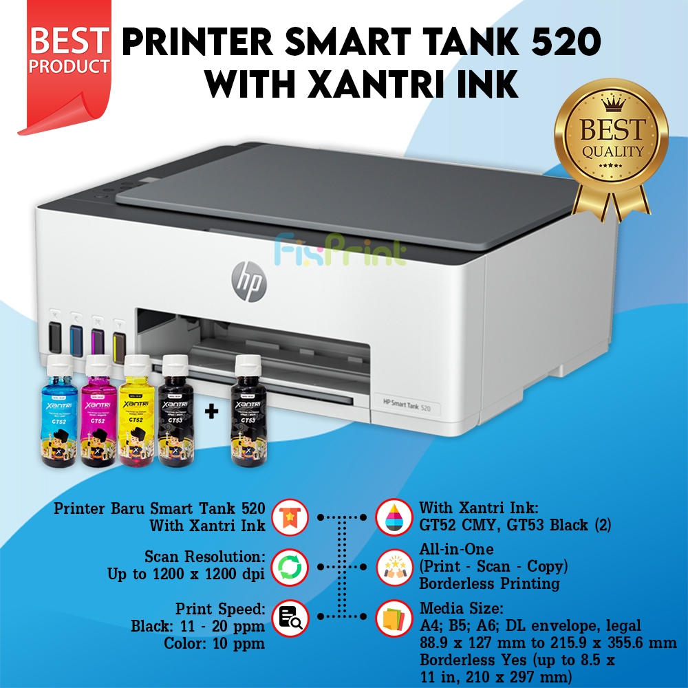 Jual RB22 Printer HP Smart Tank 580 520 All In One WiFi Print Scan Copy ...