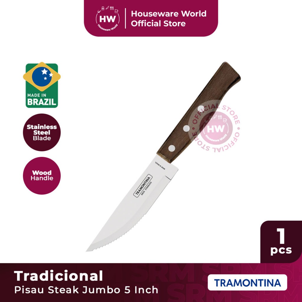 Jual TRAMONTINA Pisau Steak Jumbo/Steak Knife Tradicional 5 Inch - 1pcs ...