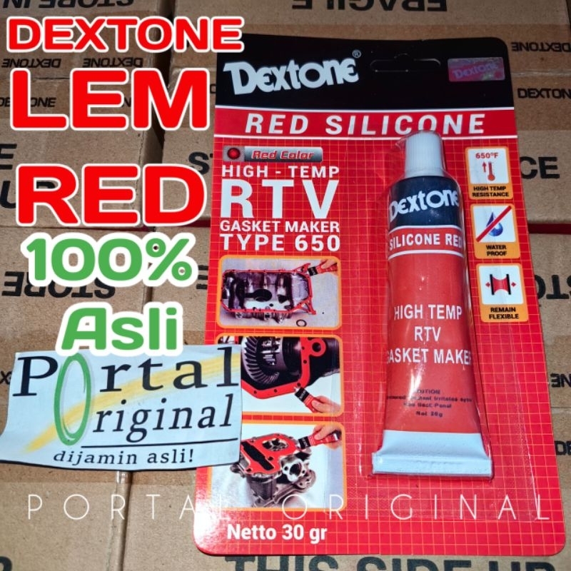 Jual Lem RED Dextone silicone merah 30 gram high temperature silikon ...