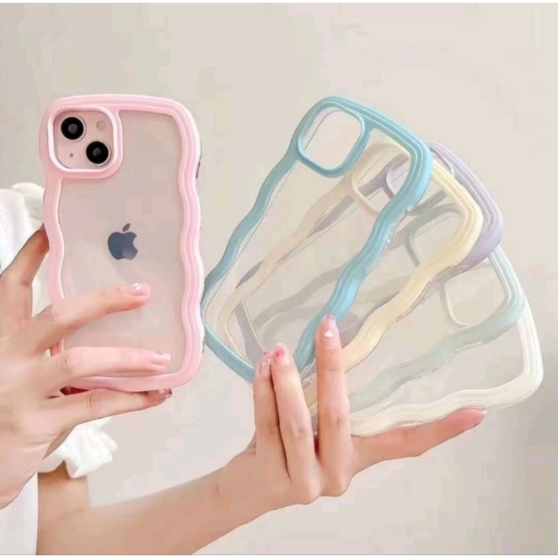 Jual Case Curly Clear Pastel iPhone Casing Silikon Gelombang 11 12 13 ...