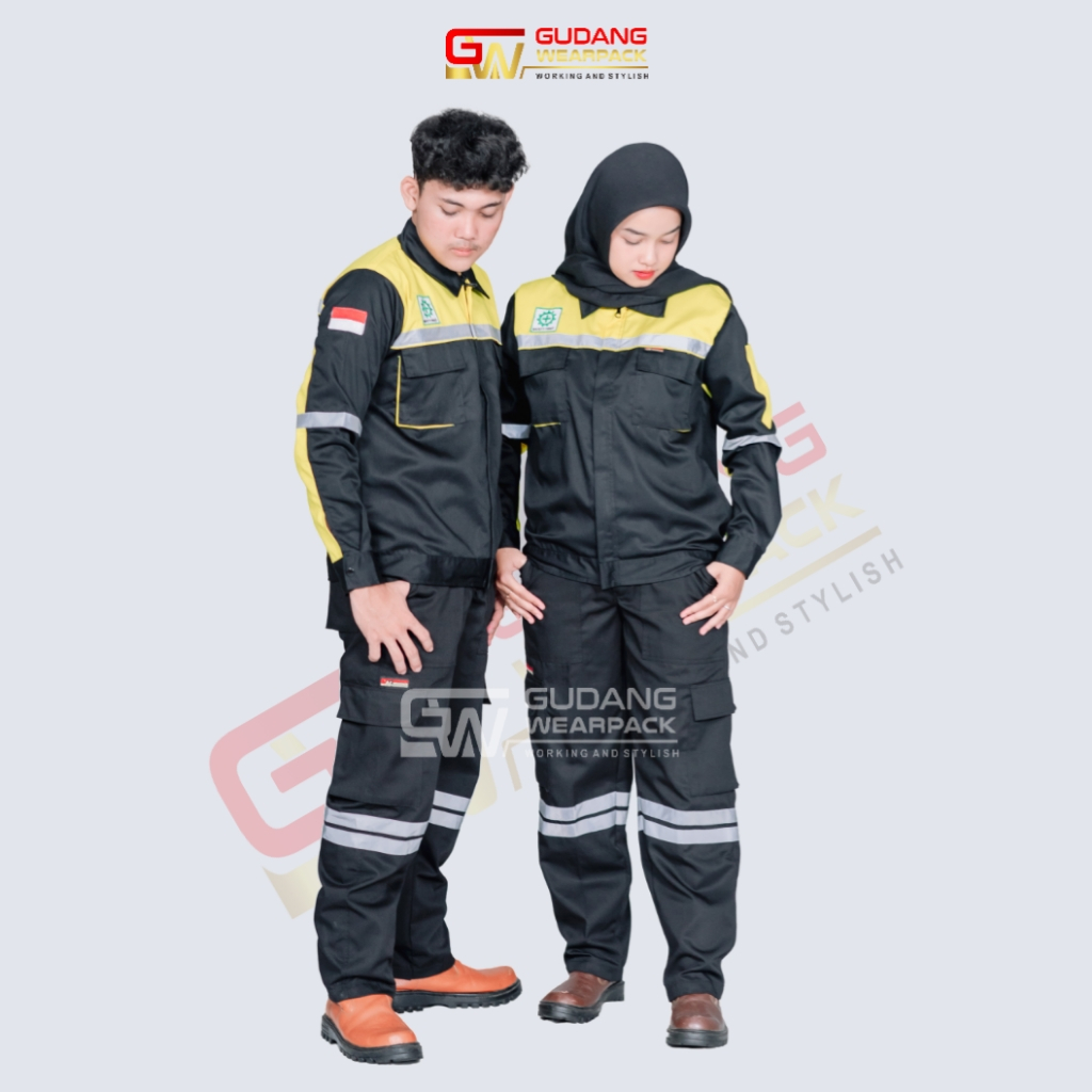 Jual WEARPACK SETELAN Wearpack HITAM-KUNING\lengan panjang\sleting ...