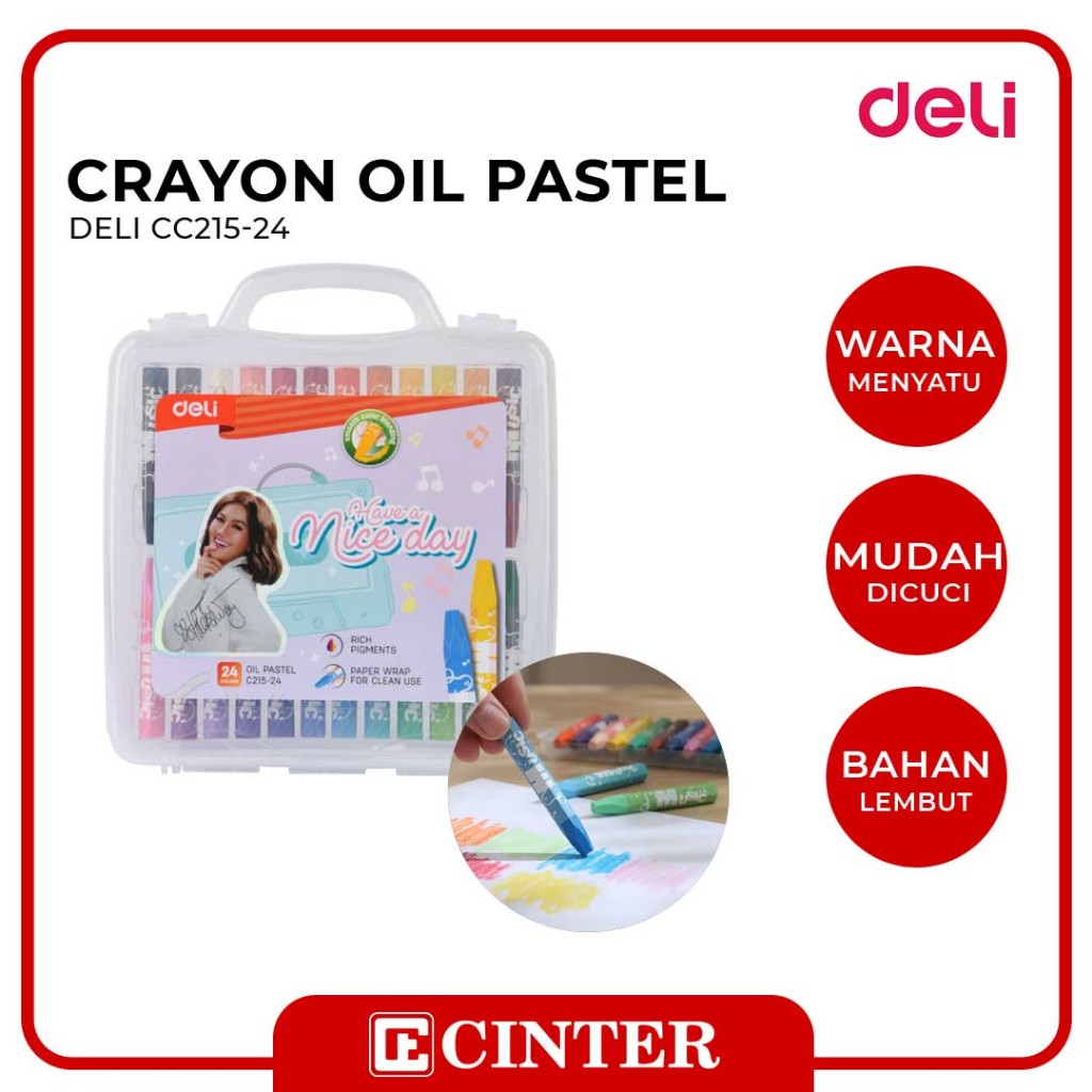 Jual DELI - KRAYON / CRAYON OIL PASTEL 24 WARNA CC215-24 EDITION AGNES ...