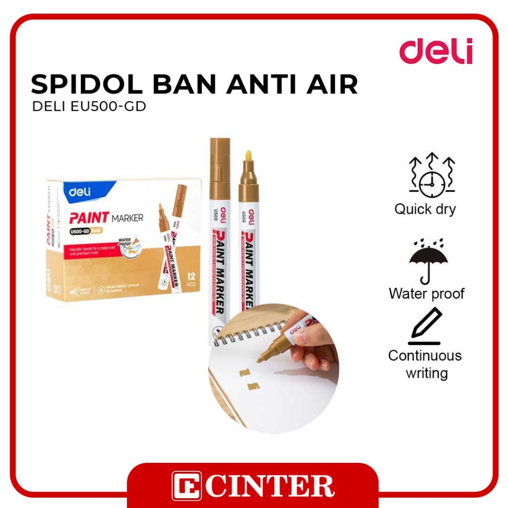 Jual DELI - SPIDOL EU500-GD PAINT MARKER WARNA GOLD | Shopee Indonesia