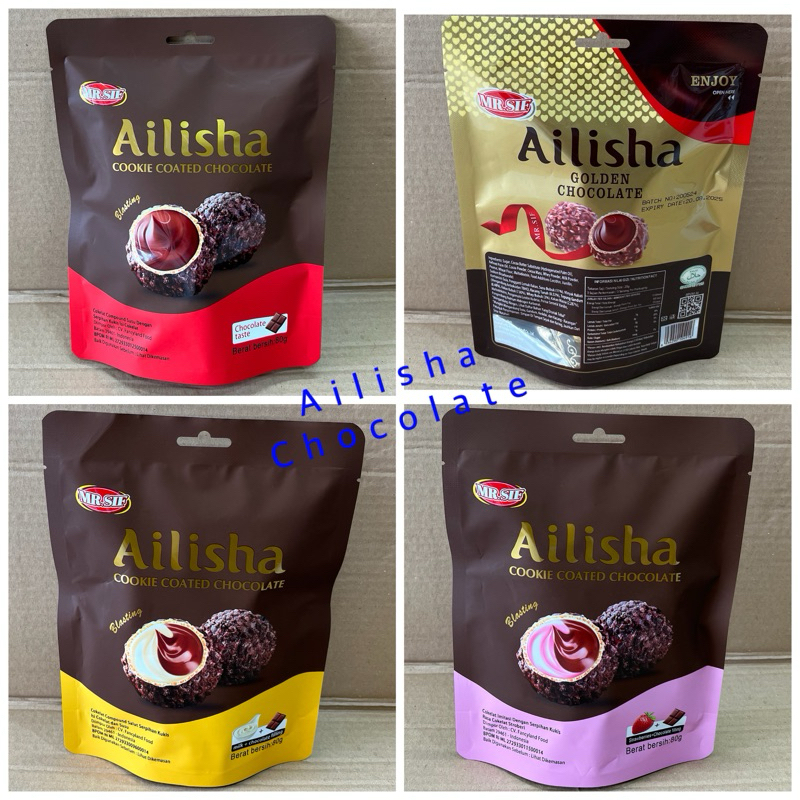 Jual Ailisha Chocolate Cokelat 80gr Mr.SIF Ailisha Golden Cookies ...