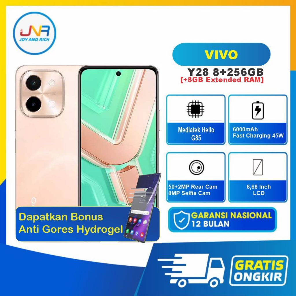 Jual Vivo Y28 8+128GB & 8+256GB [+8GB Extended RAM] Original Garansi Resmi 1 Tahun | Shopee ...