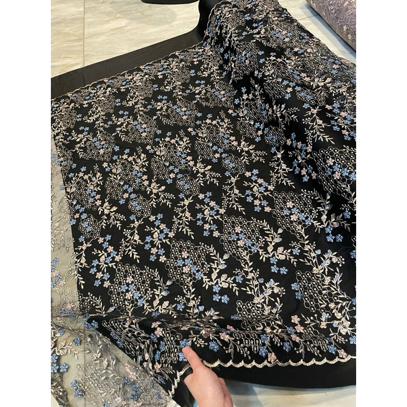 Jual Bahan Kebaya Brukat Brokat Tile Bordir Two Tone Mewah Daisy New ...