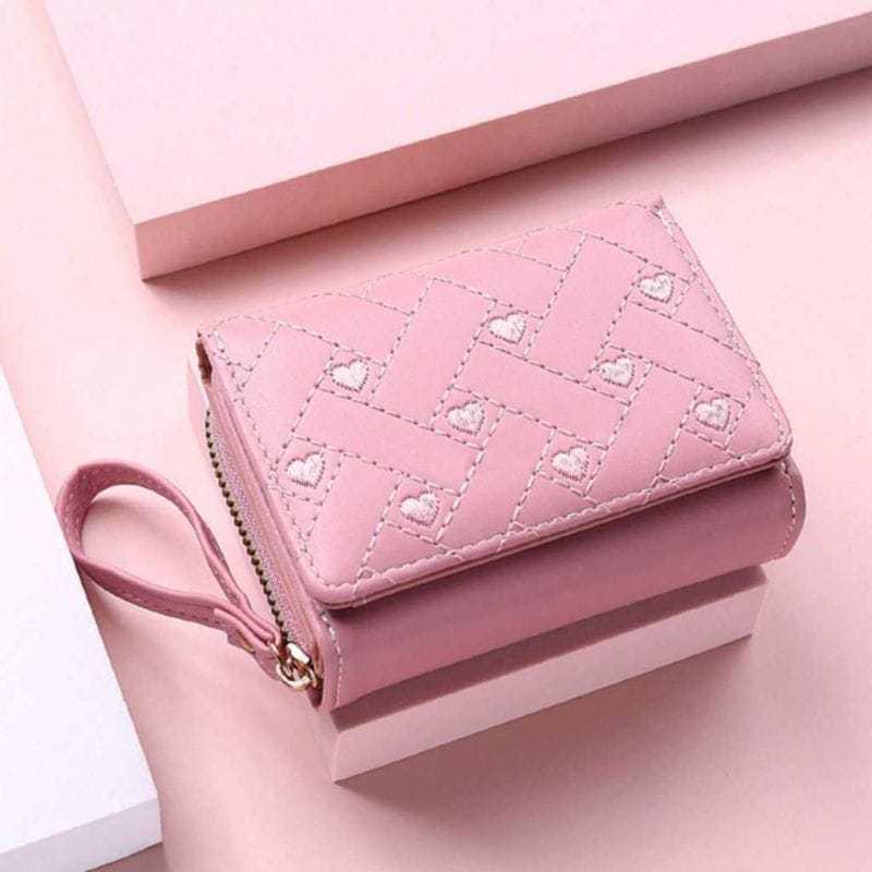 Jual Dompet Wanita Aurora Dompet Mini Dompet Genggam Dompet Bordir Love Dompet Kartu/Koin ...