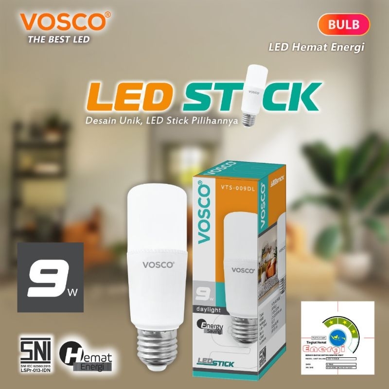 Jual VOSCO LAMPU LED STICK 9W 9 WATT CAHAYA PUTIH SNI GARANSI 1 TAHUN BERKUALITAS | Shopee Indonesia
