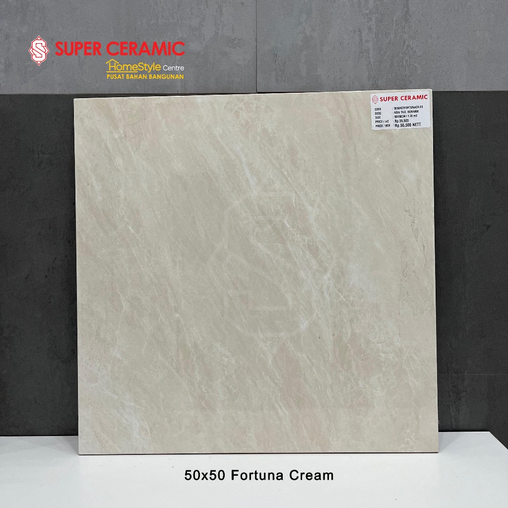 Jual ASIA TILE 50x50 Keramik Lantai Dinding - FORTUNA CREAM | Shopee ...