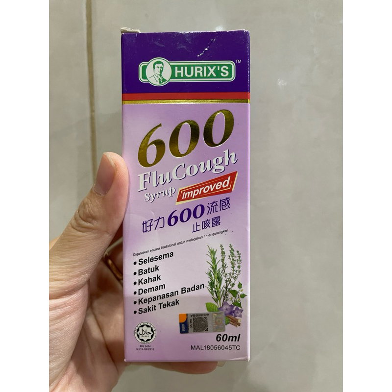 Jual HURIX'S 600 FLU COUGH 60ml | OBAT BATUK PILEK HERBAL | MALAYSIA ...