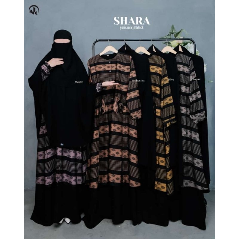 Jual READY TERBARU Shara Gamis Syar'i Premium | Abaya Jetblack| One set ...