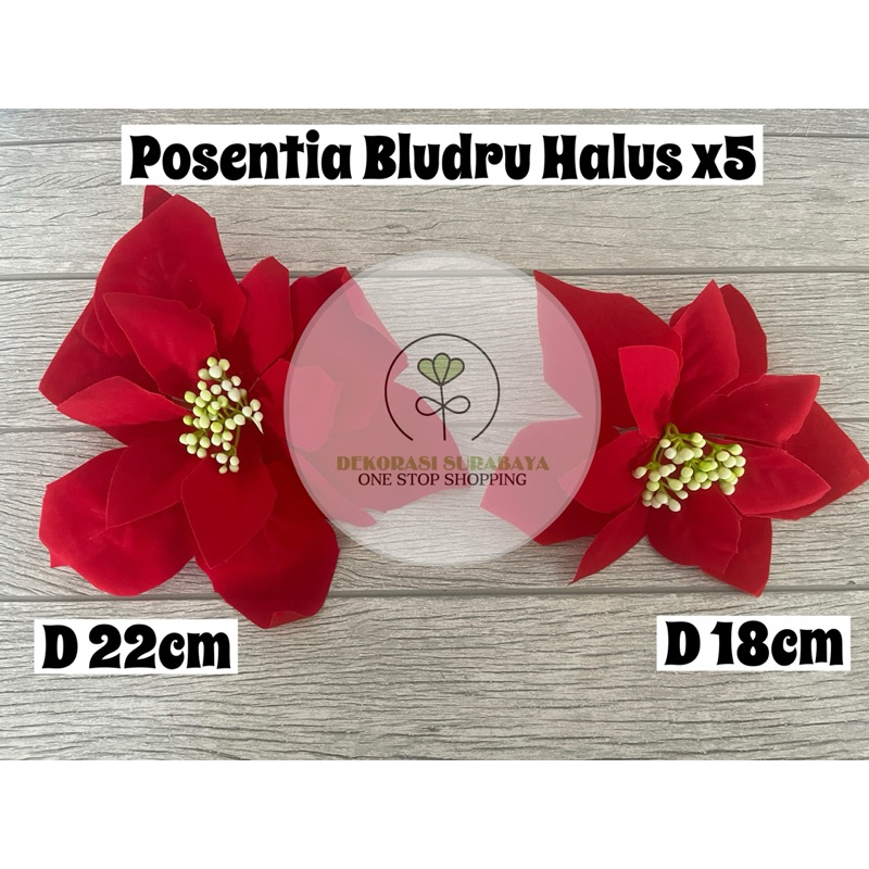 Jual Dekorasi Natal Bunga Kastuba / Bunga Posentia Natal (Per Pc‼️ ...