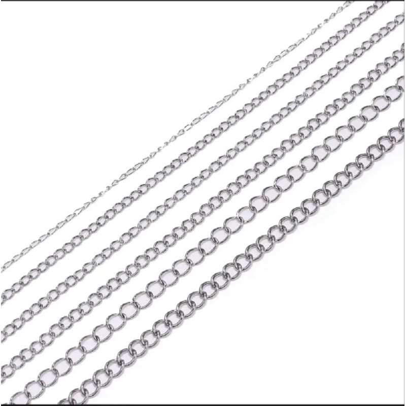 Jual 1meter rantai perhiasan anti karat rantai extension rantai manik ...