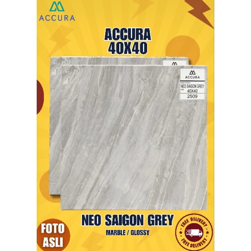 Jual Keramik Lantai 40x40 Accura Neo Saigon Grey | Beige | Keramik ...