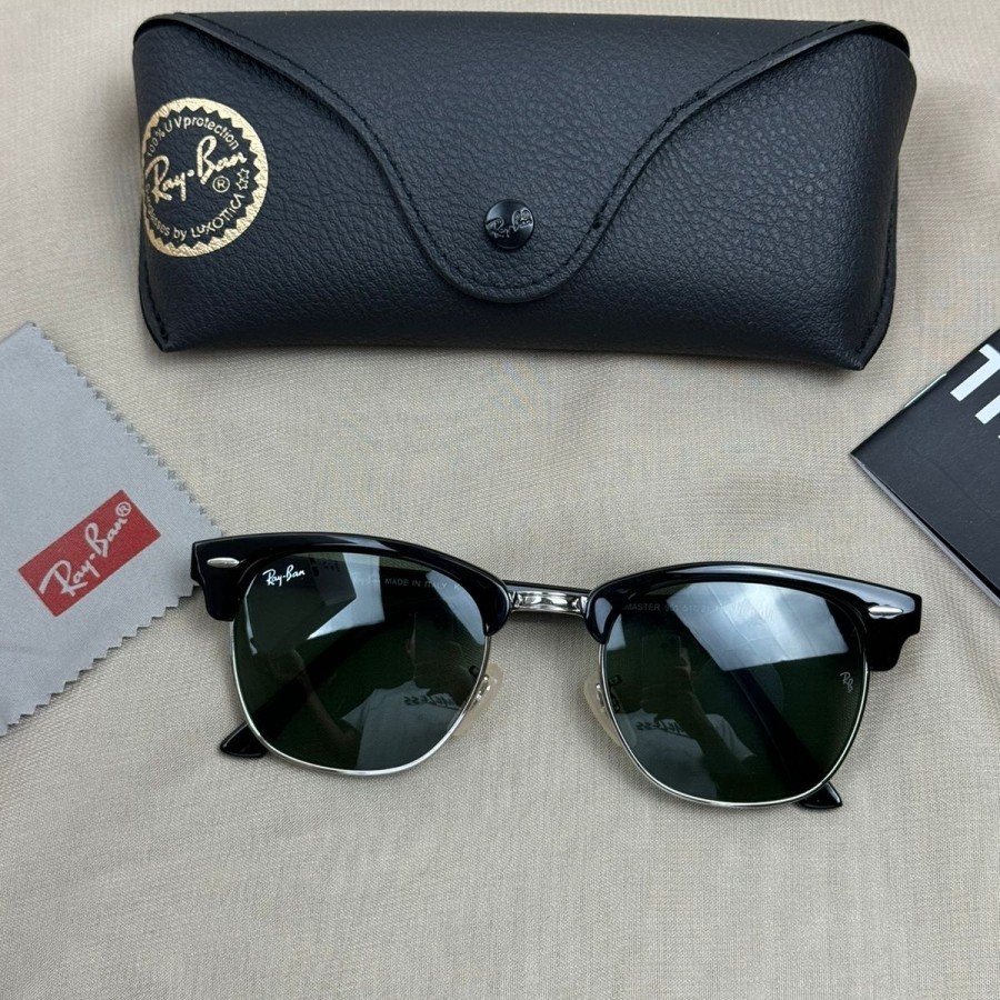 Jual KACAMATA RAYBAN CLUBMASTER SILVER BLACK ORIGINAL | Shopee Indonesia