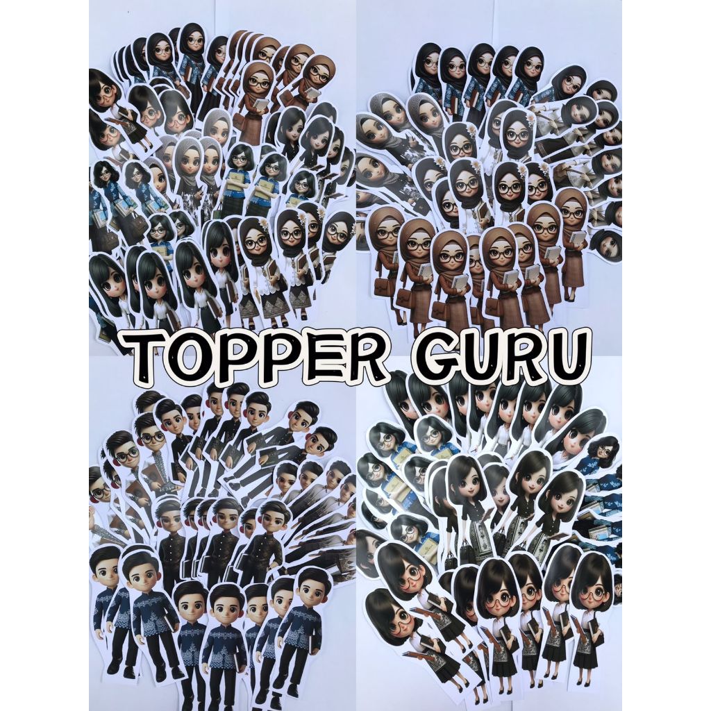 Jual Topper Guru 40PCS / Topper Termurah / Hiasan Buket Hari Guru ...
