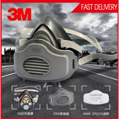 Jual Masker Gas Respirator Filter 3M 3200 N95 Original Pelindung Anti ...