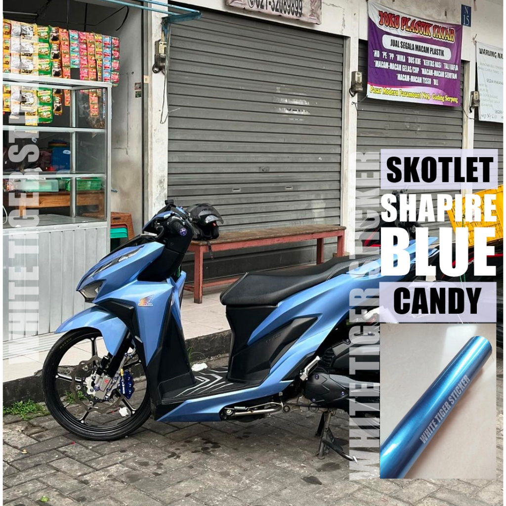 Jual SKTOLET STIKER MOTOR SHAPIRE BLUE CANDY SKOTLET BIRU CANDY SKOTLET ...