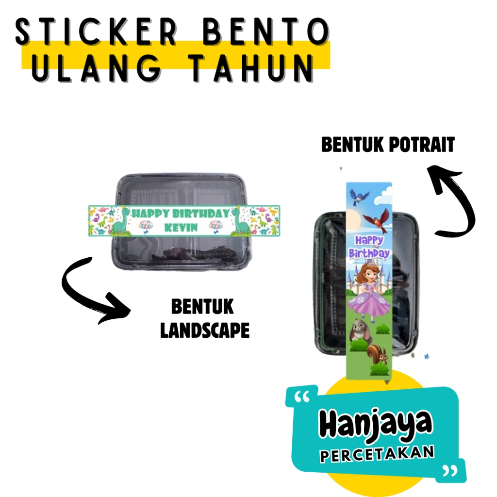 Jual HANJAYA PERCETAKAN - STICKER BENTO ULANG TAHUN | STICKER BOX BENTO ...