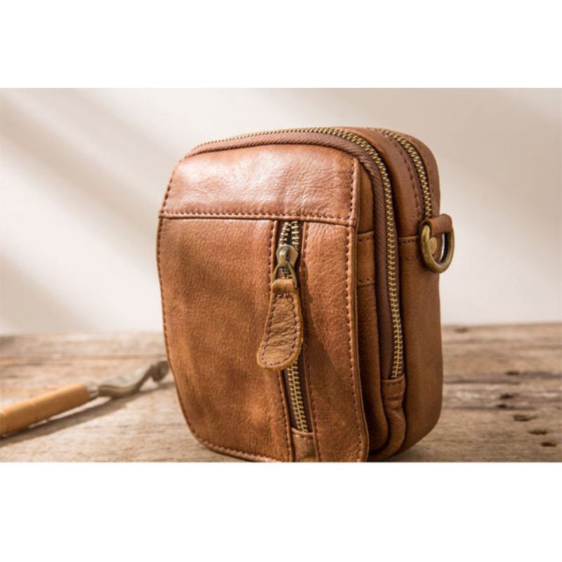 Jual Tas selempang kulit asli - Tas mini kulit - Tas pria | Shopee ...