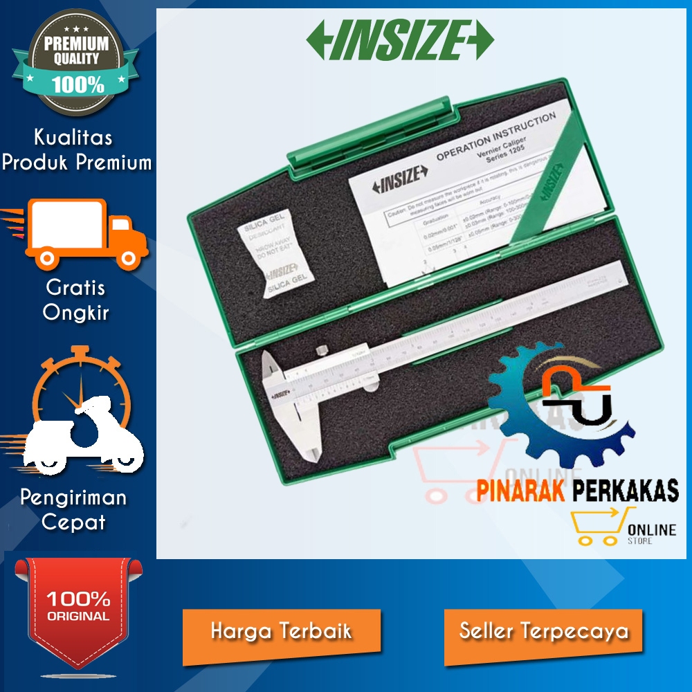 Jual Insize 1205-150S Vernier Caliper MANUAL (Bukan Digital) 6” 150 mm | Sigmat Jangka Sorong ...