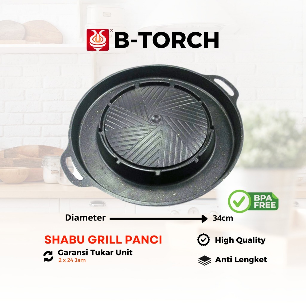 Jual B-TORCH Shabu Grill Pan Bulgogi Pan 2in1 Panggangan BBQ | Shopee Indonesia