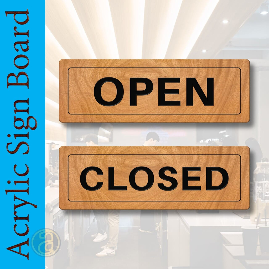 Jual Papan Gantung Sign Open Close Toko Bolak Balik Plus Rantai/Tali ...