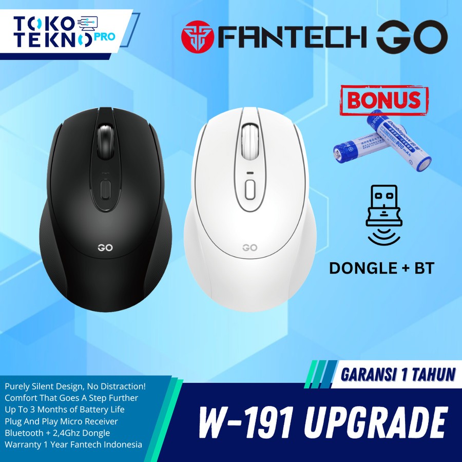 Jual Fantech GO W191 / W191S / W-191S Wireless Silent Click Mouse 2,4Ghz Office | Shopee Indonesia