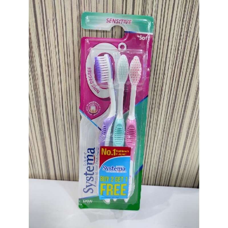 Jual Systema Sikat Gigi Nine Degree Sensitive isi 3 pcs | Shopee Indonesia