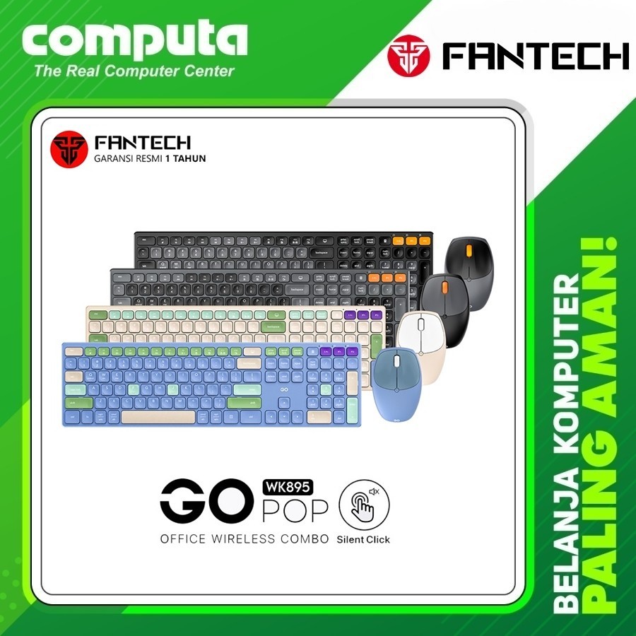 Jual FANTECH WK895 Go Pop Combo Mouse+Keyboard Wireless Silent | Shopee Indonesia