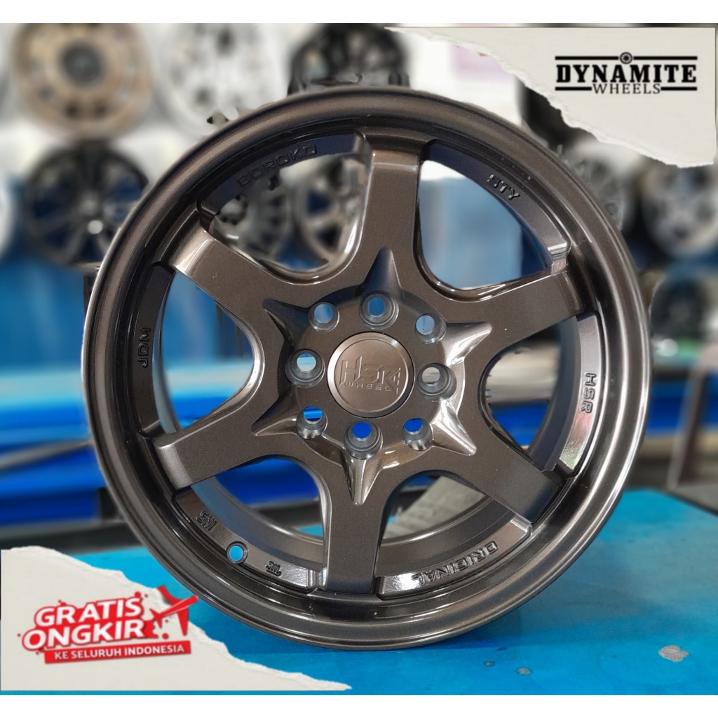 Jual Velg HSR Sty Ring 15 Dobel Pcd 4 x 100 4 x 114,3 Buat Honda Brio Baut 8 Model Te37 R15 ...