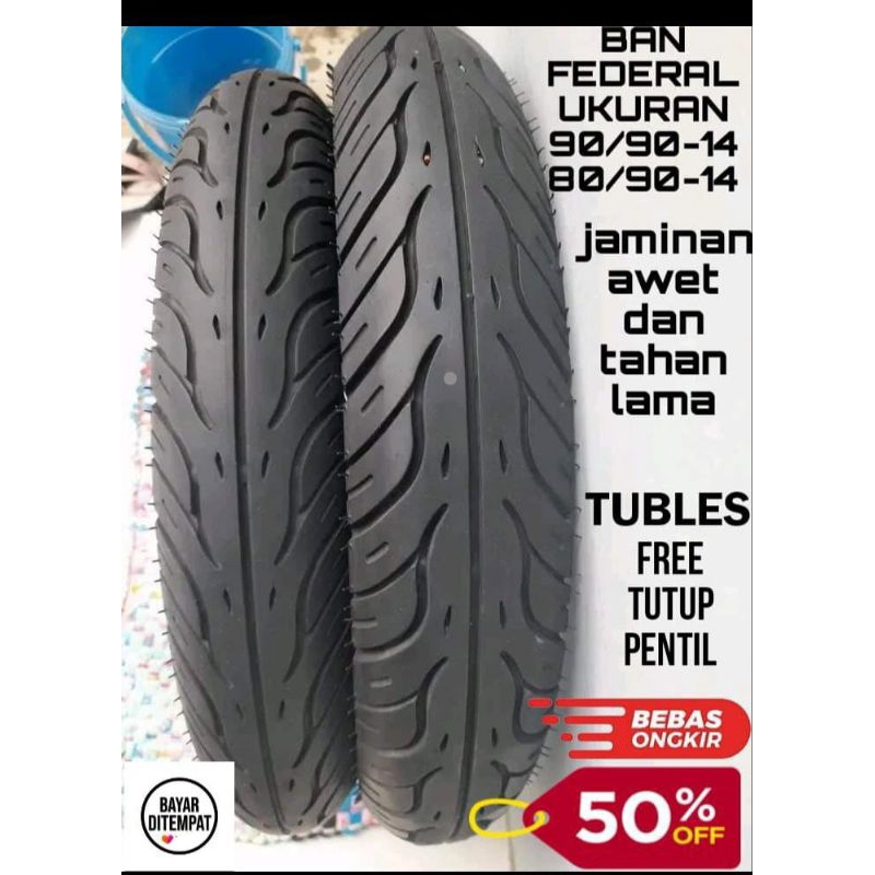 Jual ban beat depan belakang second federal ukuran 90/90-14 80/90 ...