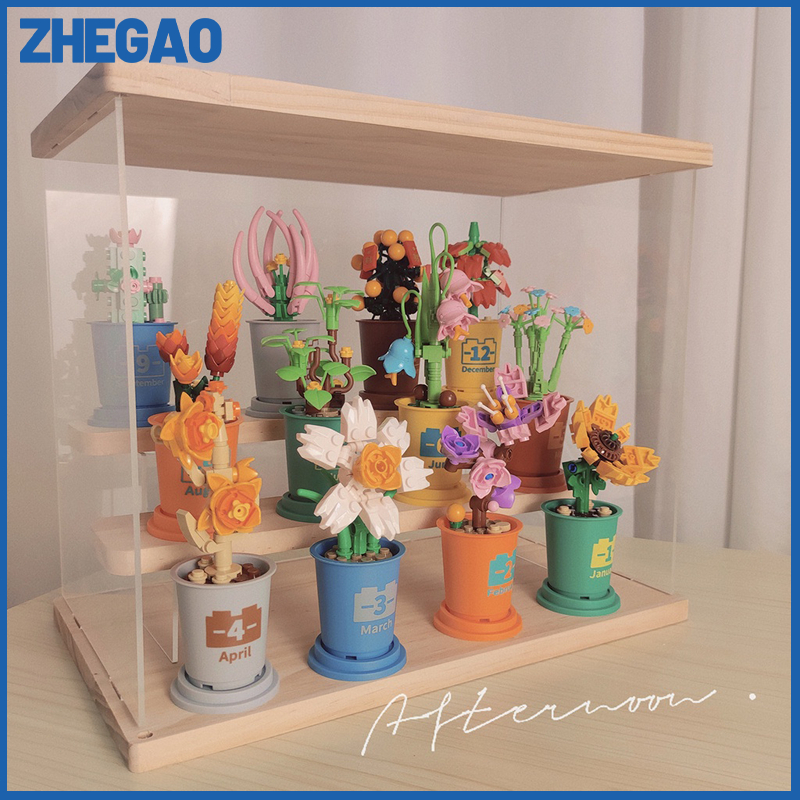 Jual ZHEGAO Mainan Bunga Bricks Puzzle Edukasi Mainan Balok Kreatif ...