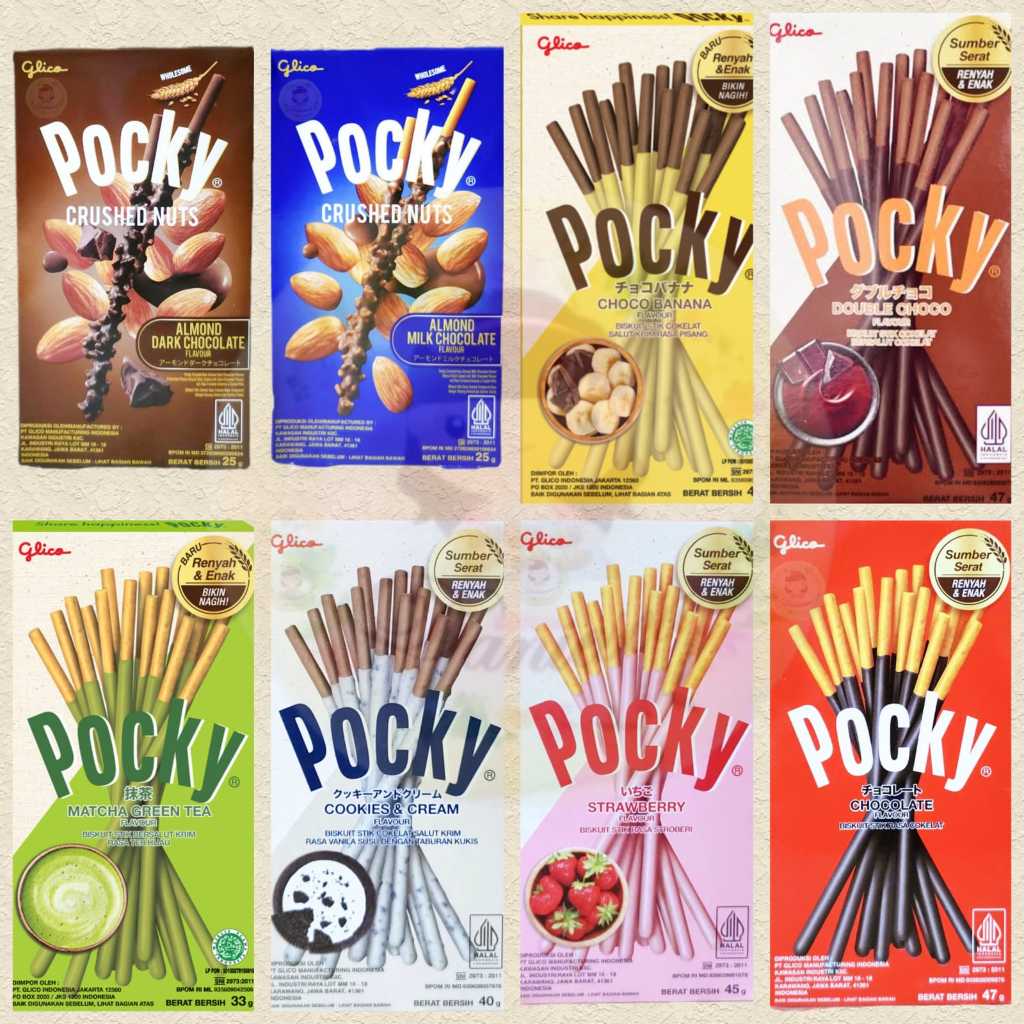 Jual .Glico Pocky Aneka Rasa Double Choco, Banana, Green tea, Straw ...