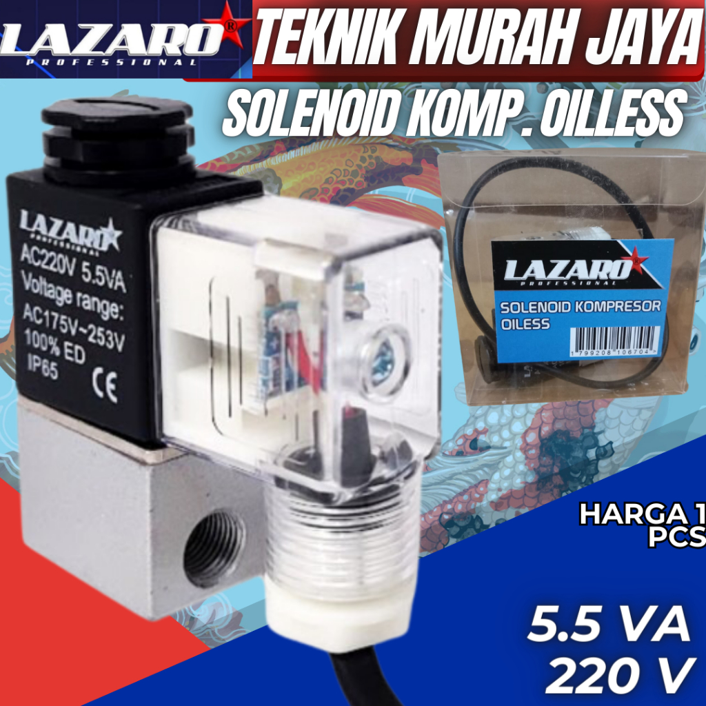 Jual LAZARO Otomatis Solenoid Kompresor Oiless Sparepart Katup ...