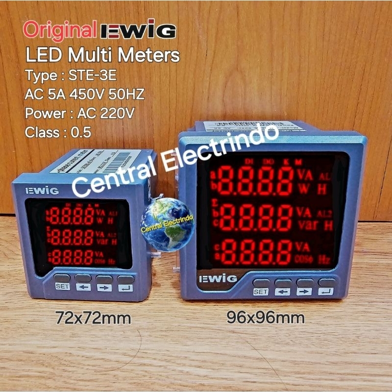Jual NEW Multi Meter Digital EWIG Type STE-3E 3 Baris Indikator AC 220V ...