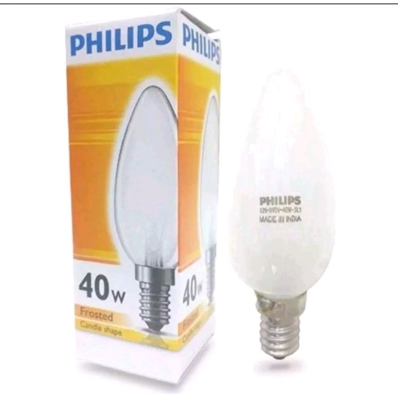 Jual Philips Candle fitting e14 Frosted 25/40watt / Philips Candle ...