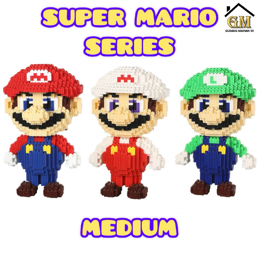 Jual Nano Blocks MEDIUM SUPER MARIO Series 3D Model, Mainan Blok Susun ...