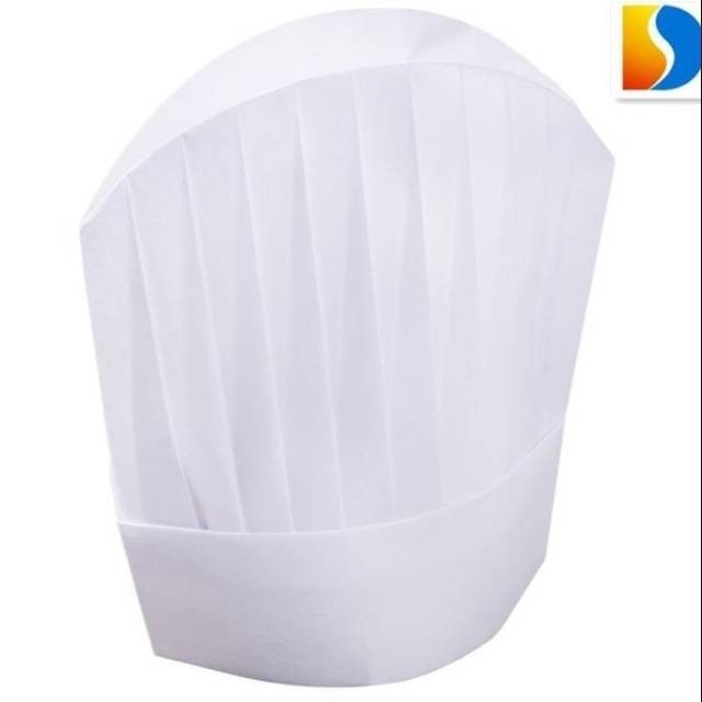 Jual Topi chef kertas warna putih topi koki oval bahan kertas tinggi ...