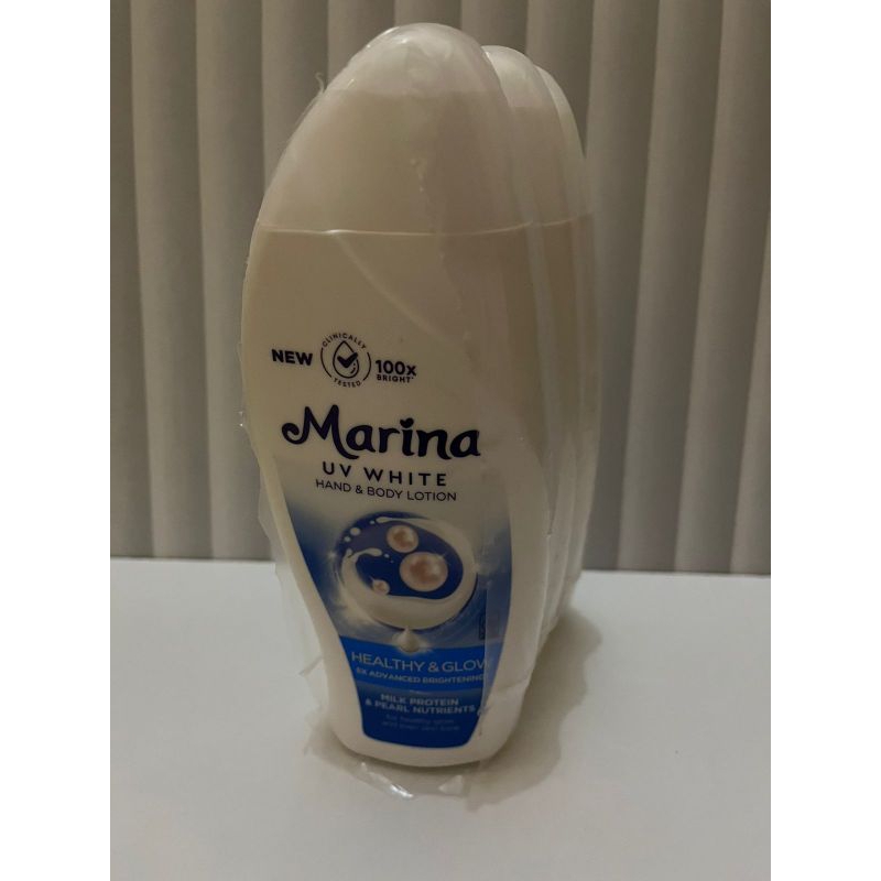 Jual MARINA UV WHITE HAND BODY LOTION HEALTHY & GLOW 185 ML | Shopee ...