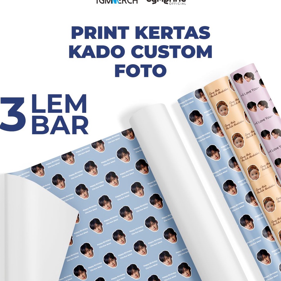 Jual BERKUALITAS TGM MERCH Cetak CUstom Kertas Kado Foto Sendiri ...
