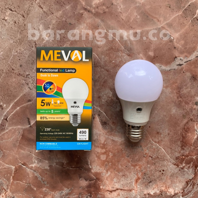 Jual LAMPU LED SENSOR CAHAYA LED 5W - PUTIH MEVAL | Shopee Indonesia