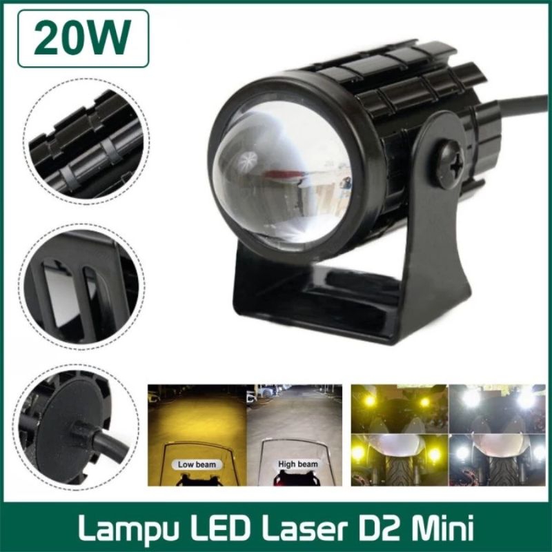 Jual Lampu Tembak Sorot Laser Gun LED D2 Oval Motor Mobil Sorot ...