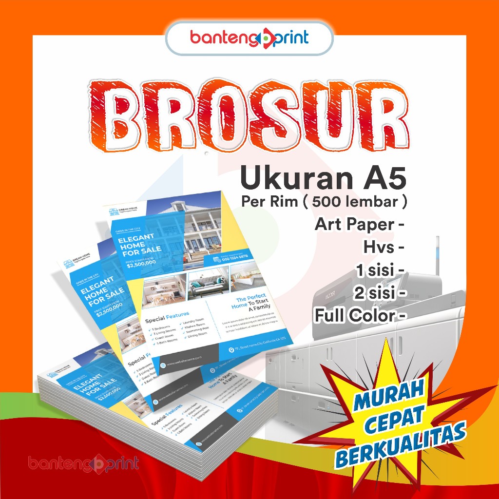 Jual Brosur A5 / Cetak Brosur / Print Brosur Langsung Jadi / Flayer ...