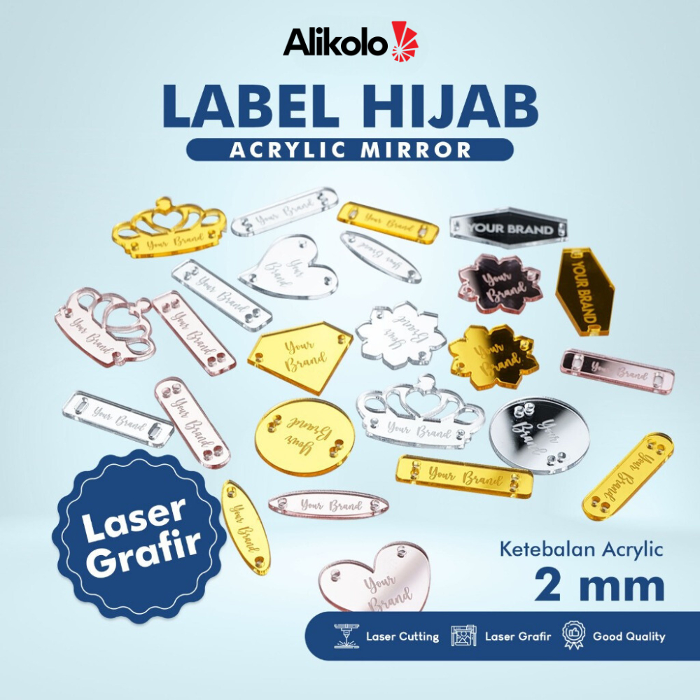 Jual LABEL HIJAB CUSTOM AKRILIK MIRROR / BRAND JILBAB GAMIS FASHION TAS ...